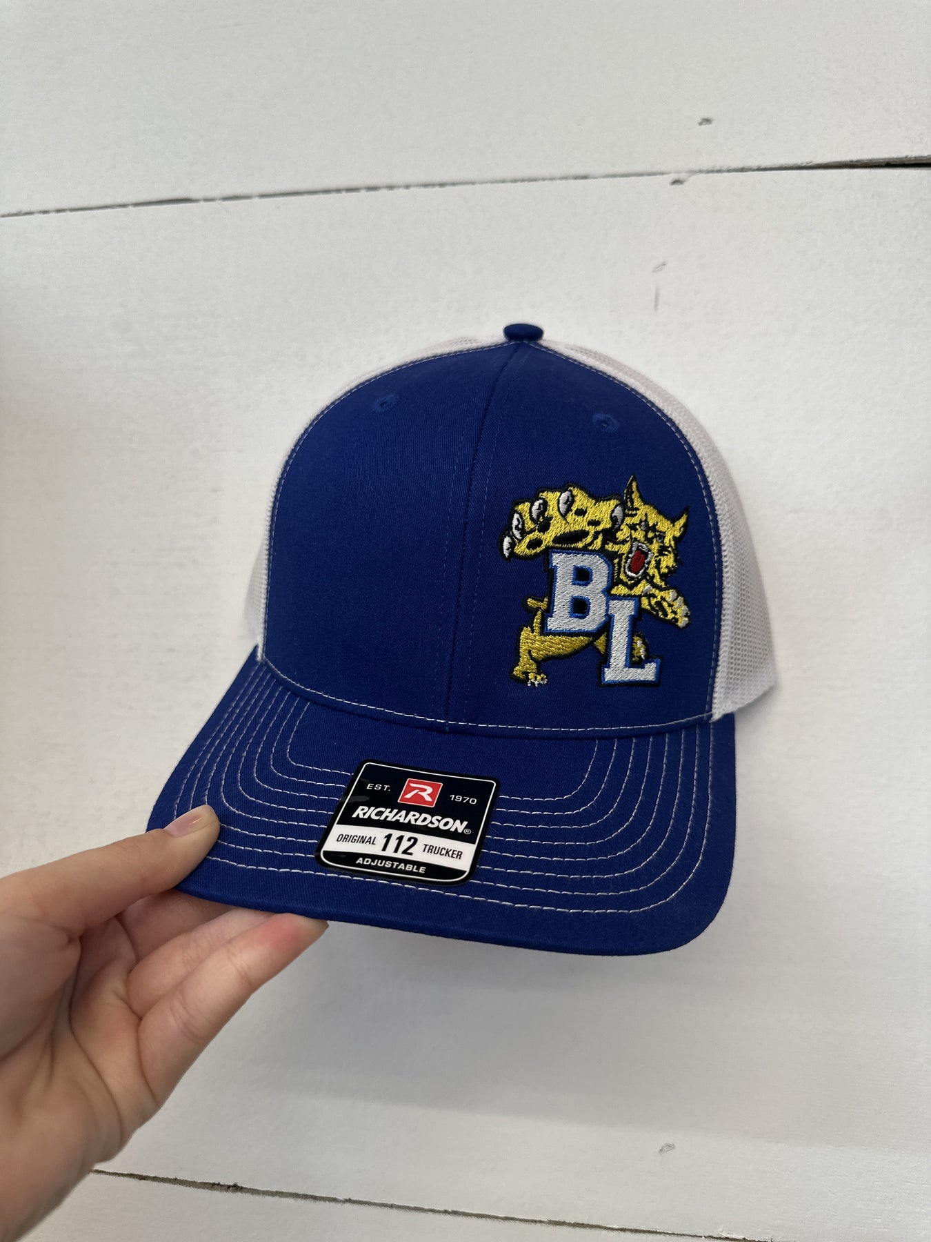 Betsy Layne Mascot Hat Blue & White | Betsy Layne Spirit Hat | Wildfire ...