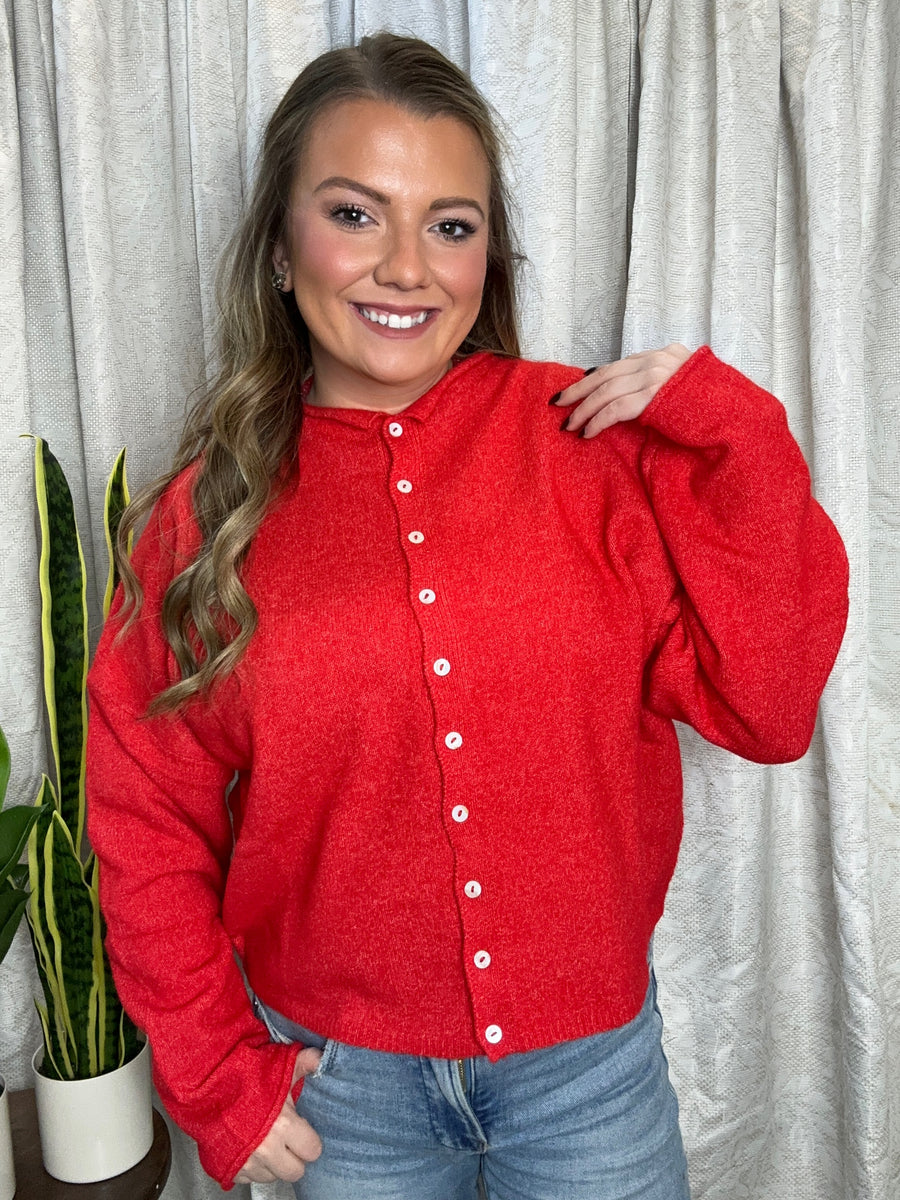 Piper Red Cardigan – Wildfire Designs KY