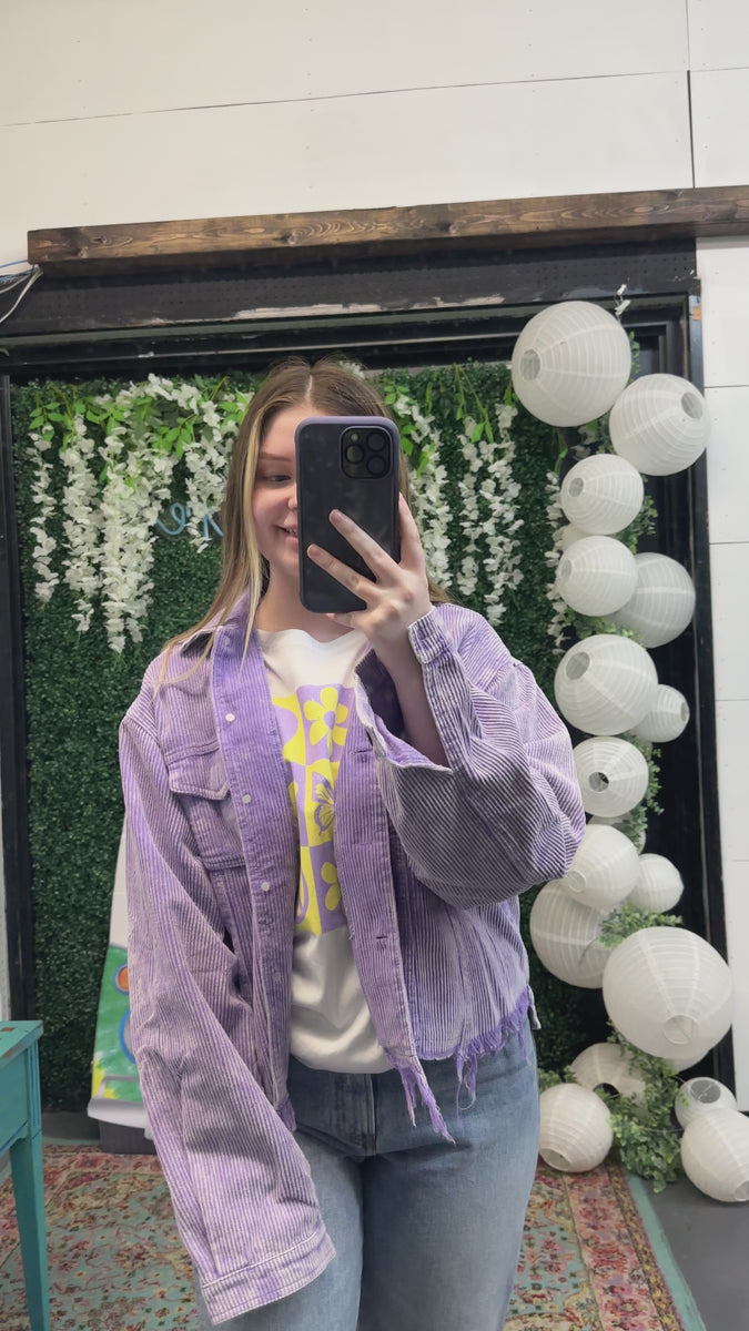 Iris Purple Ripped Shacket – Wildfire Designs KY